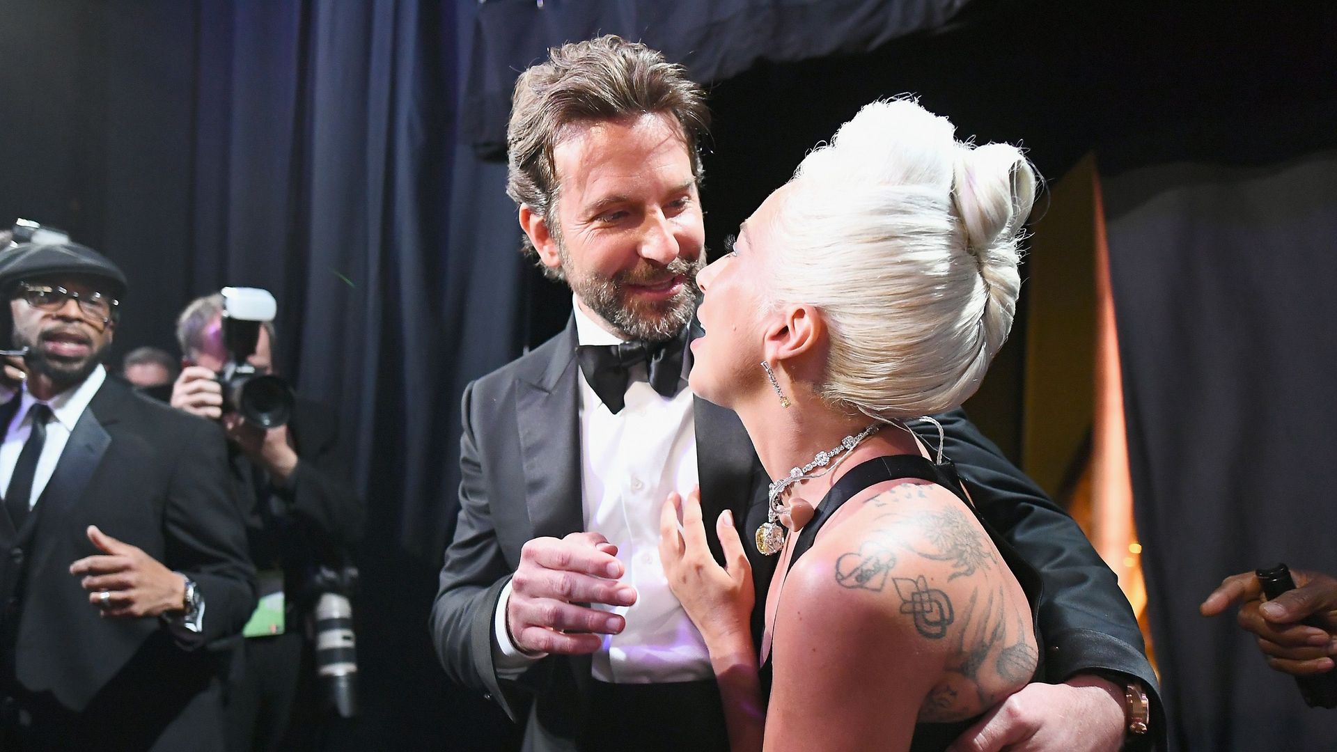 Photos of Lady Gaga and Bradley Cooper Backstage at the Oscars | Marie ...