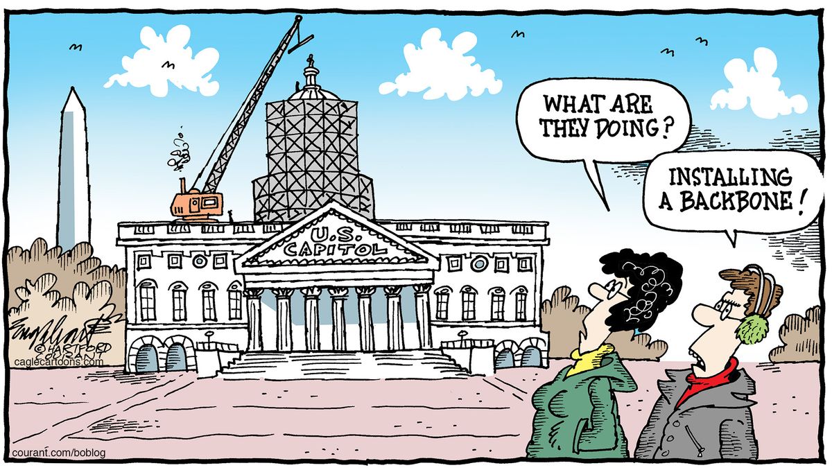 Political cartoon U.S. Congress backbone | The Week