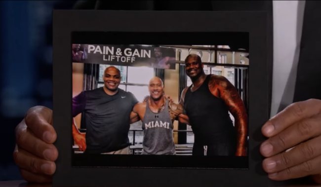 See How Small The Rock Looks Compared To Shaq And Charles Barkley In ...