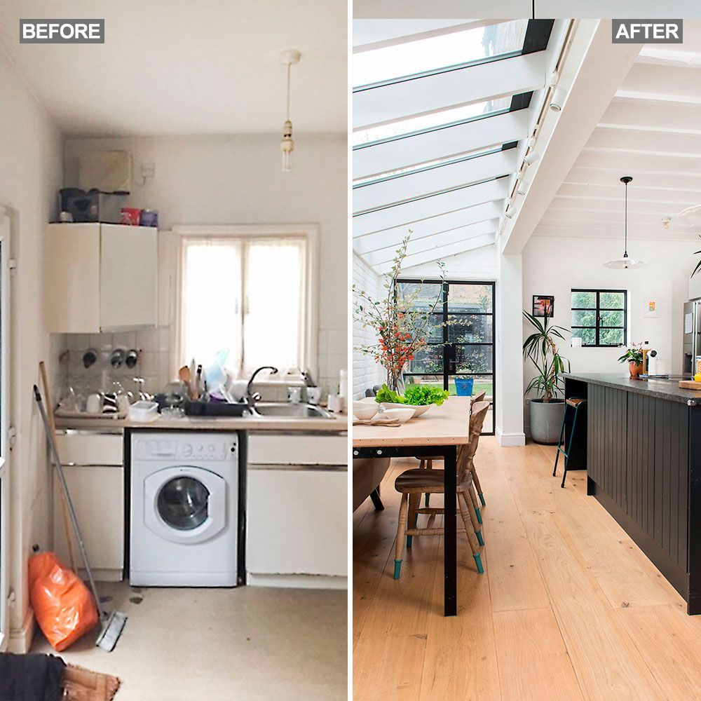 An extension turns a narrow kitchen into a cool contemporary family ...
