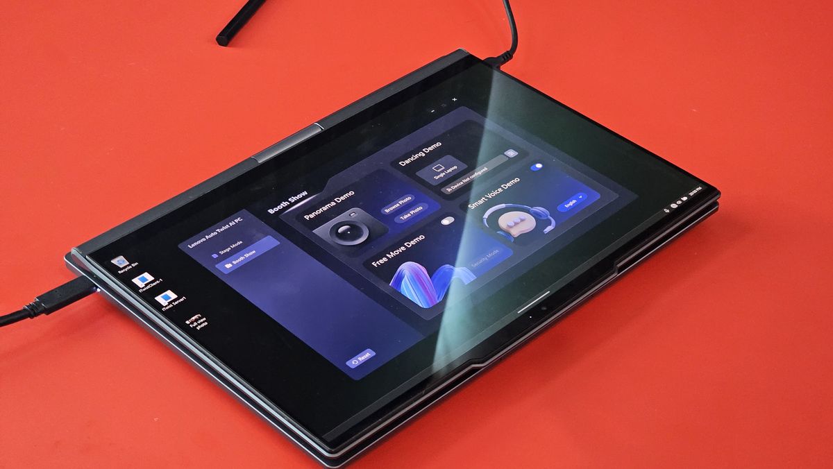 Lenovo’s Auto Twist AI PC IFA concept has a motorized hinge that can ...