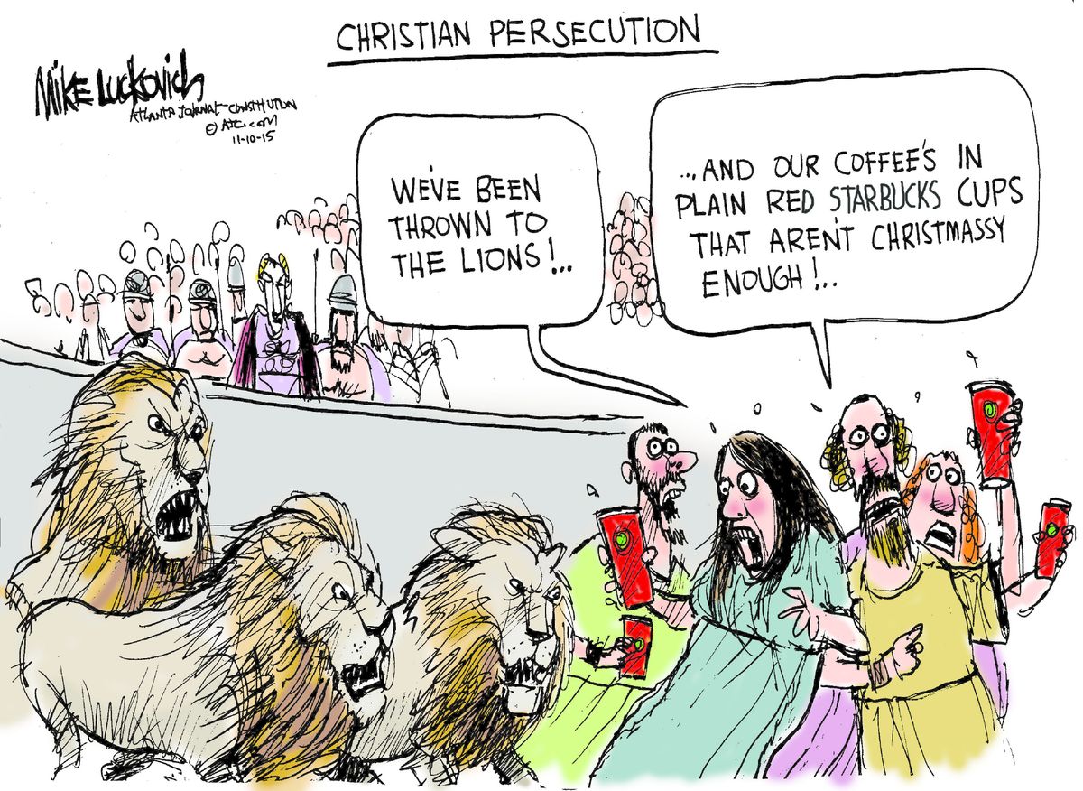 Editorial cartoon U.S. Starbucks Christian Christmas | The Week