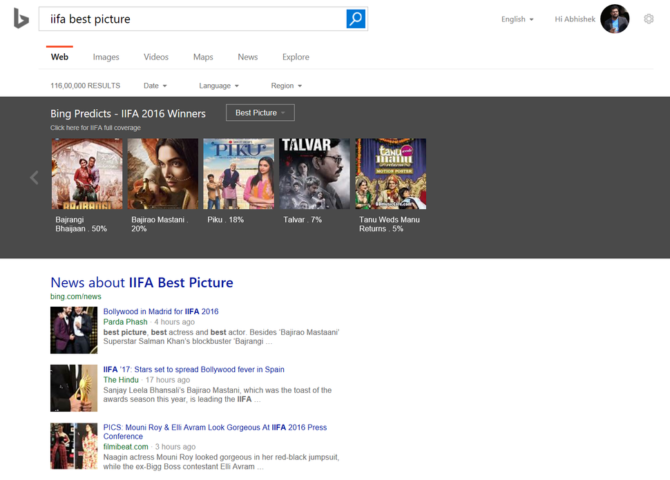 Bing brings interactive IIFA guide and Bing Predicts for Bollywood fans ...