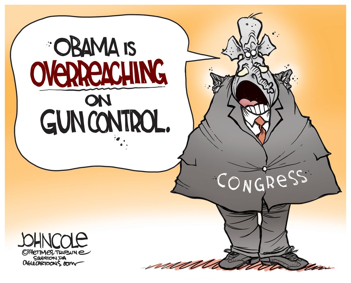 Political cartoon U.S. Gun Control Obama Congress | The Week