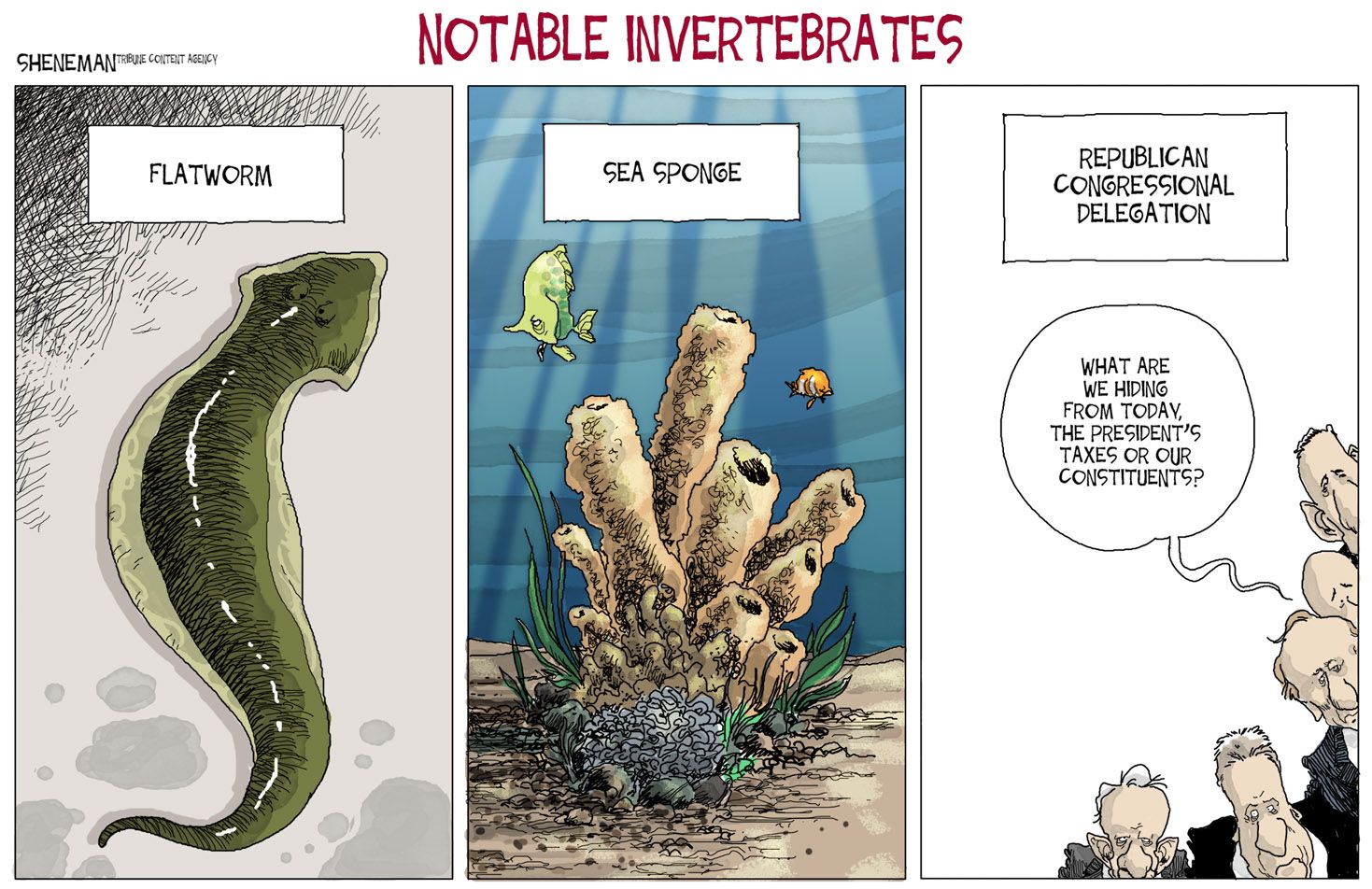 Political Cartoon U.S. Invertebrates spineless Republican Congress ...