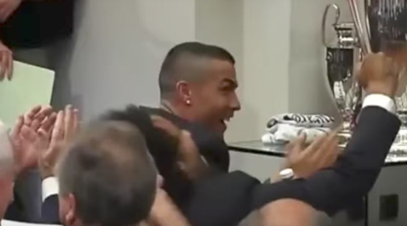 Video: Cristiano Ronaldo lets out his famous scream when offered a ...