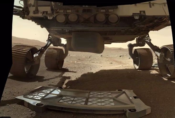 Perseverance rover's belly hits the floor on Mars, exposing its rock ...