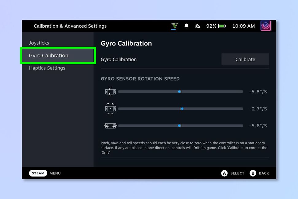 Steam Deck — how to check, calibrate and disable the gyro | Tom's Guide