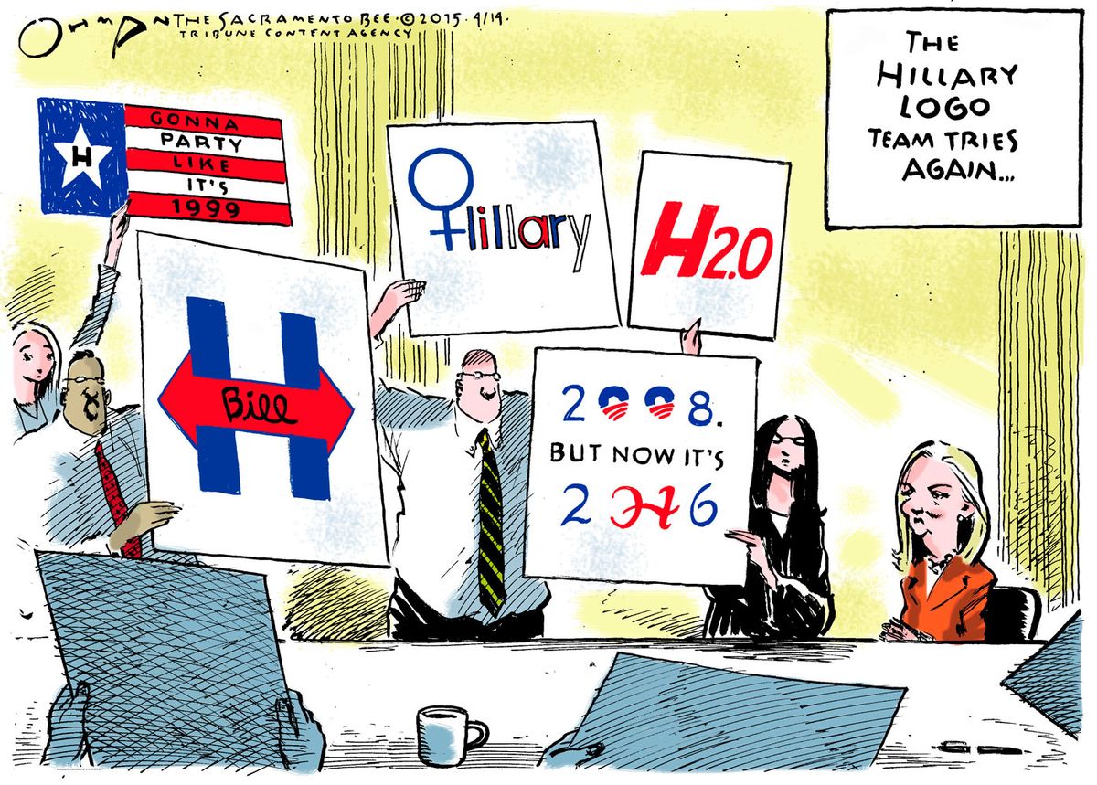 Political cartoon U.S. Hillary Clinton logo | The Week