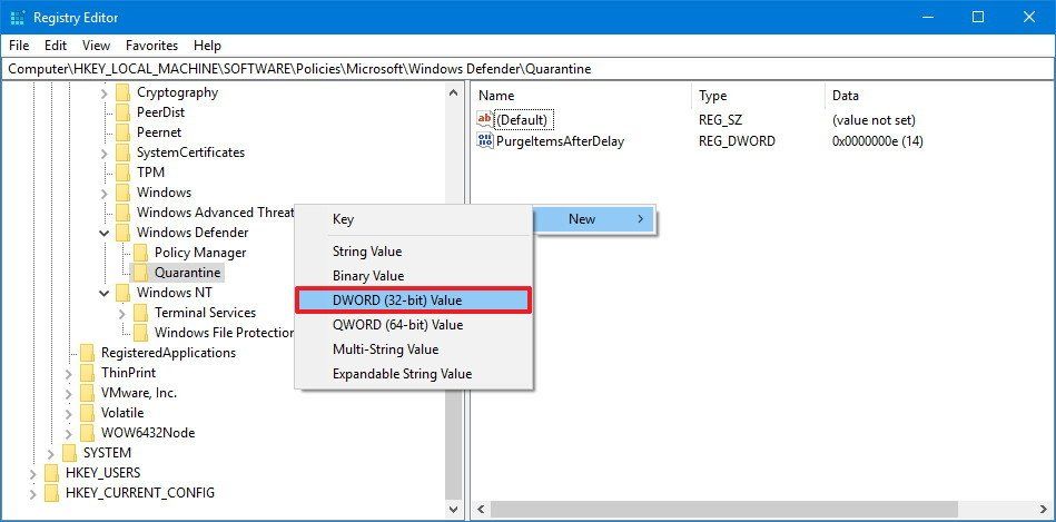 How to configure quarantine files removal on Windows Defender Antivirus ...