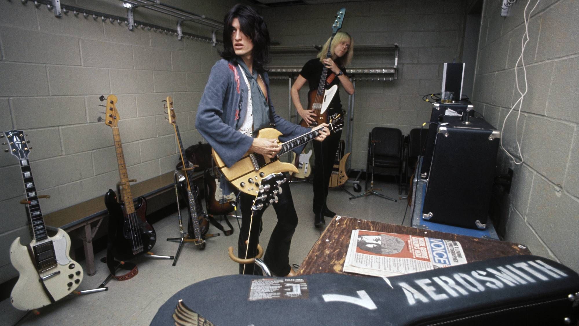 “With a through-neck, two DiMarzio Super Distortion pickups, an onboard ...