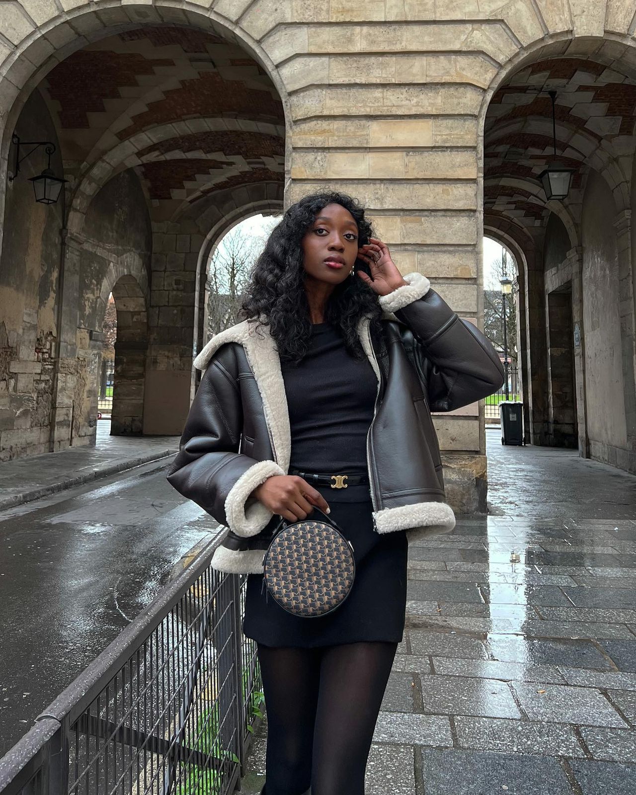 Alexa Chung Just Wore an Aviator Jacket With Leather Mini Shorts in ...