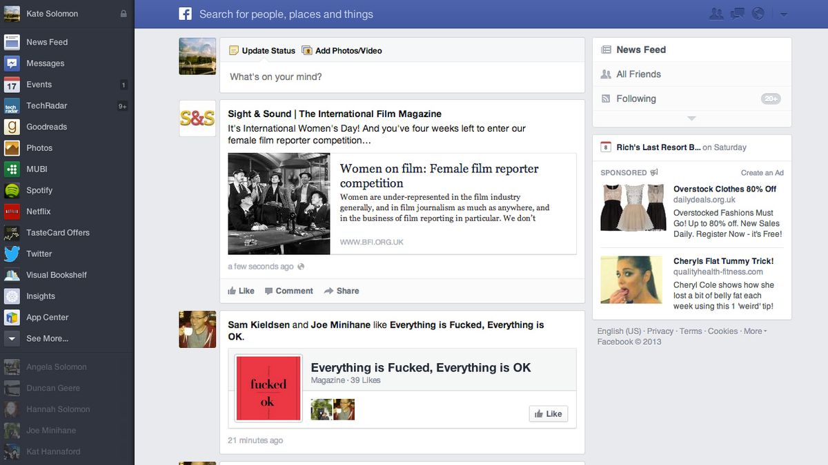 First look: New Facebook News Feed | TechRadar
