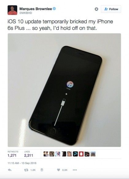 iOS 10 update was bricking iPhones and iPads, but Apple says it's fixed ...