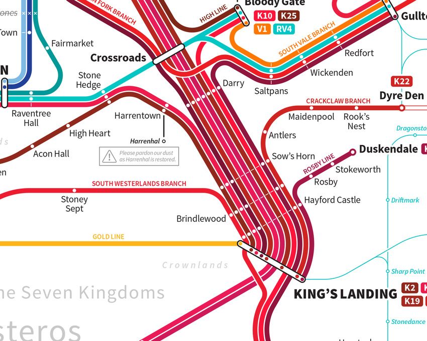 Artist creates stunning transit map for Game of Thrones | Creative Bloq