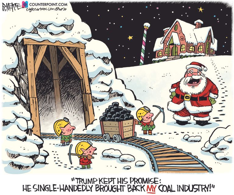 Political Cartoon U.S. Trump Santa Claus coal industry | The Week