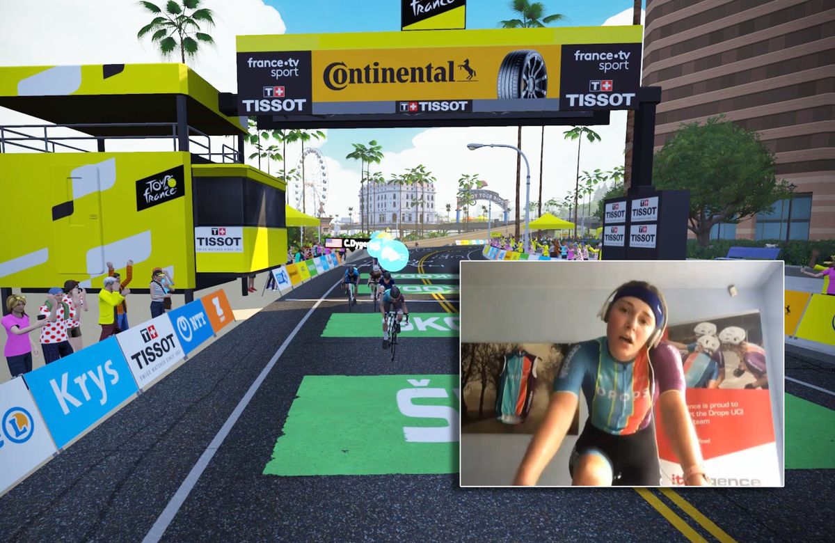 19-year-old Brit April Tacey wins women's virtual Tour de France stage ...