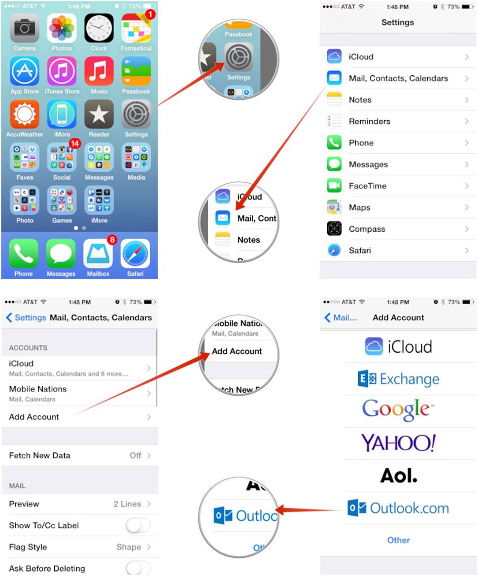 How to set up Microsoft Outlook mail, calendar, contacts on iPhone and ...