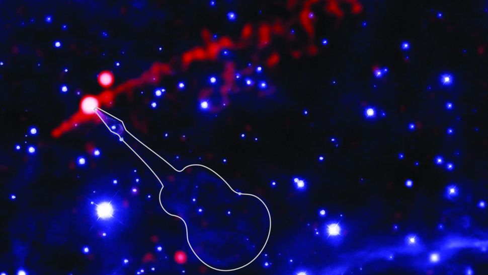 NASA spots 'flame-throwing Guitar Nebula' shredding antimatter along a cosmic string | Live Science