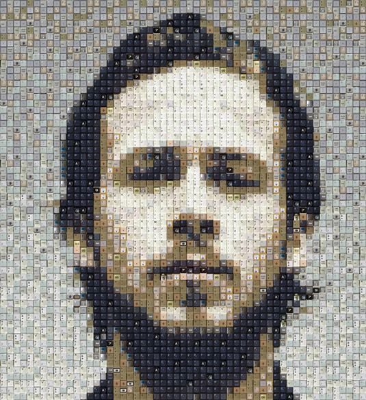 Computer-key mosaics portray famous faces | Creative Bloq