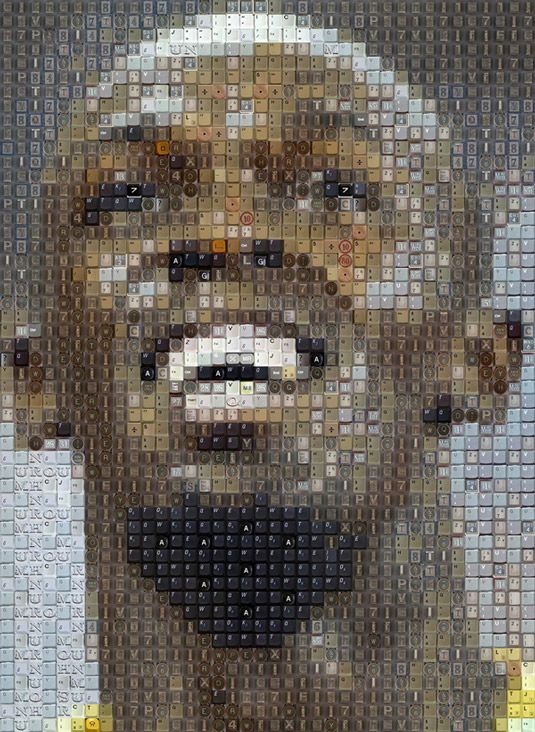 Computer-key mosaics portray famous faces | Creative Bloq