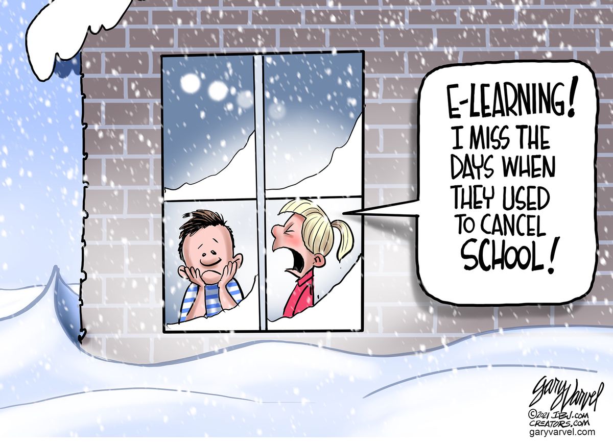 Editorial Cartoon U.S. remote learning snow day covid | The Week