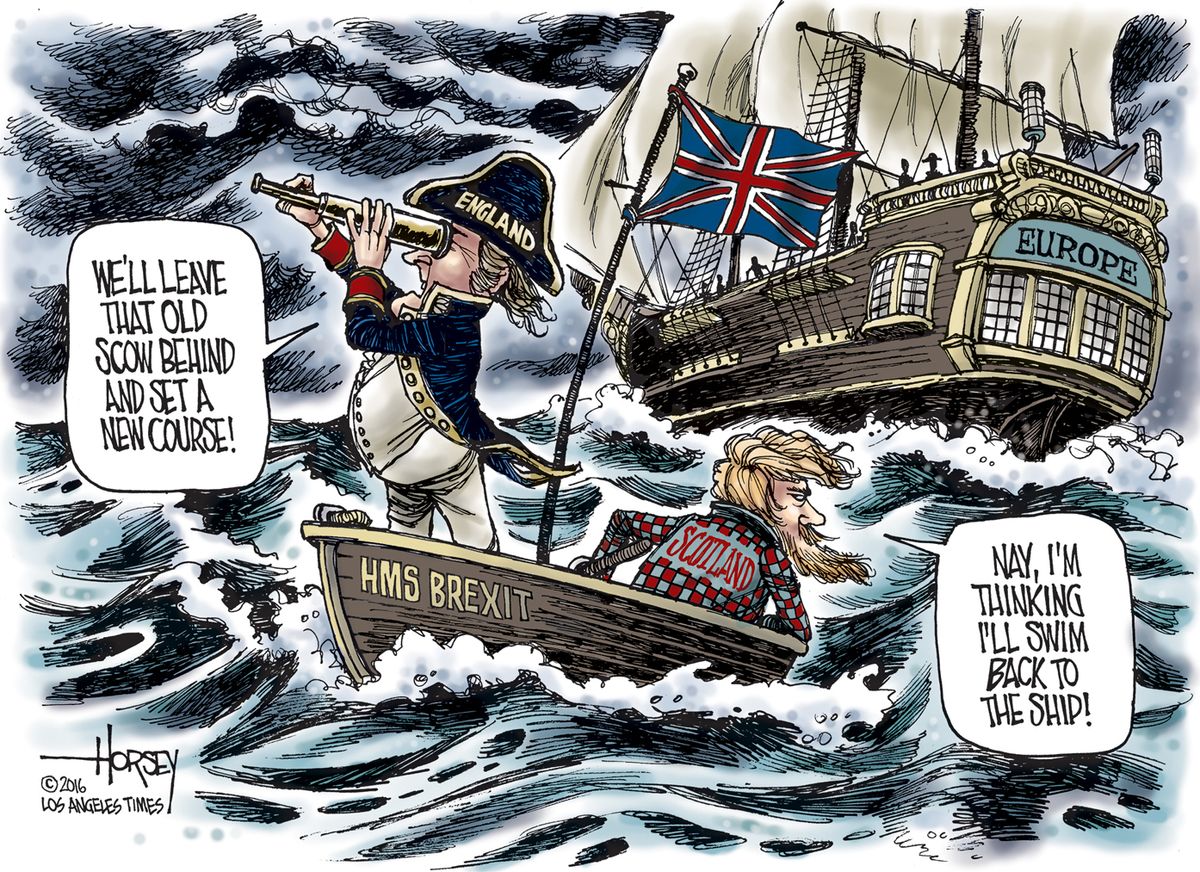 Editorial cartoon World Brexit Scotland England boat | The Week