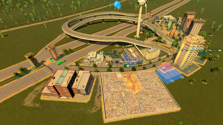 Building an entire city on a highway off-ramp in Cities: Skylines | PC ...