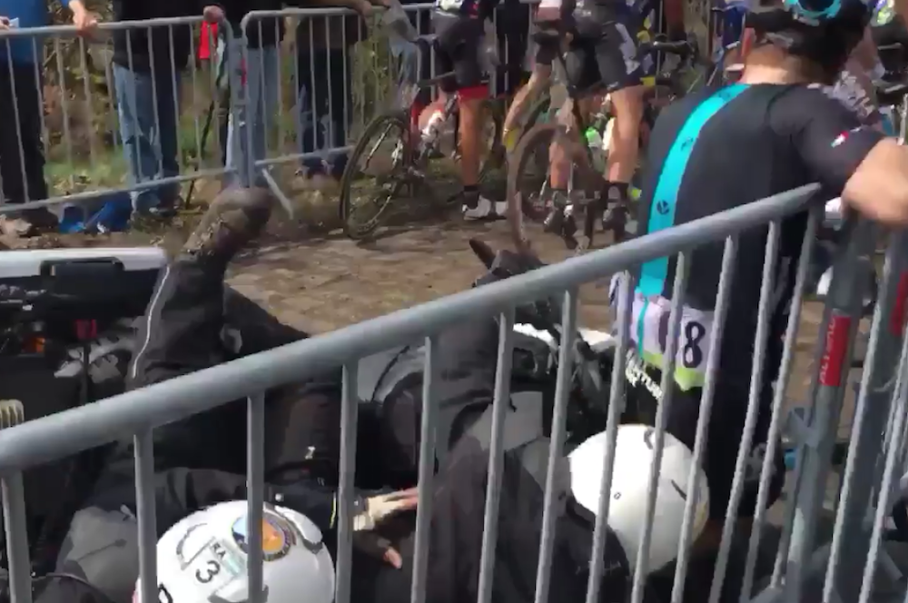 Spectator Captures Moment Elia Viviani Was Struck By A Motorbike At