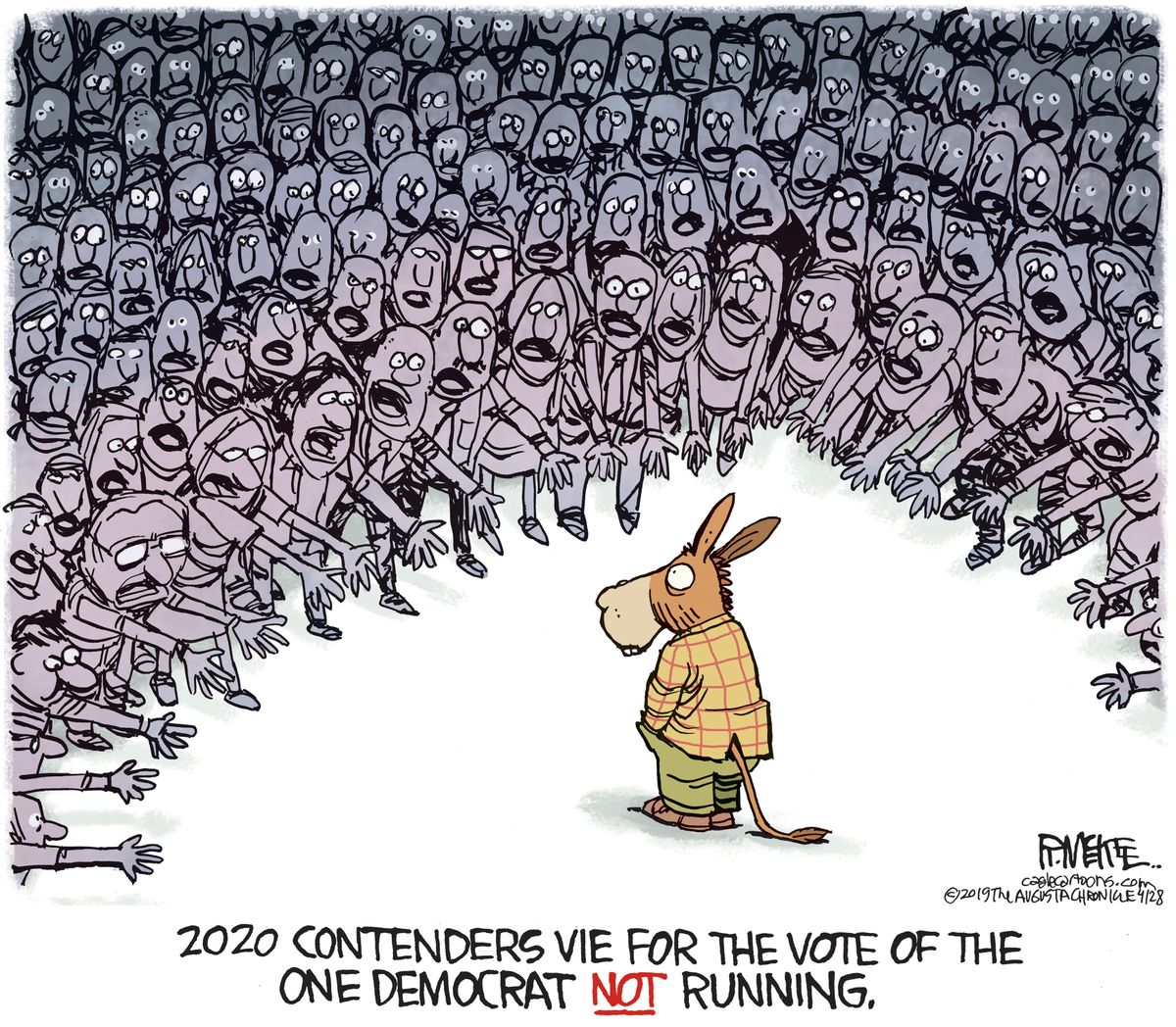 Political Cartoon U.S. 2020 presidential elections Democrat candidates ...