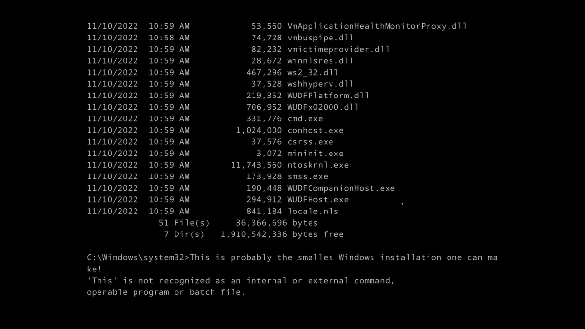 Windows 11 squeezed into a mere 100MB using text-only trick — Tiny11 ...