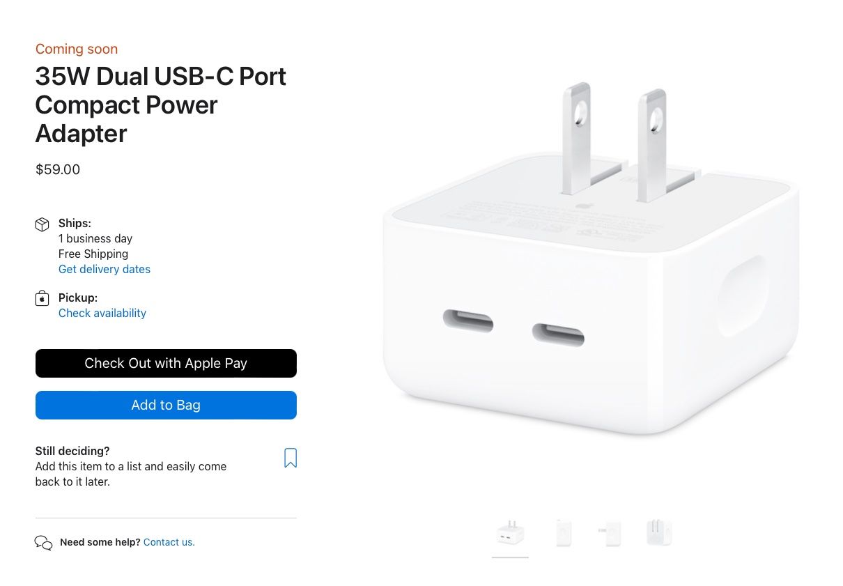 Apple's new two-port USB-C power adapters are now on sale | iMore
