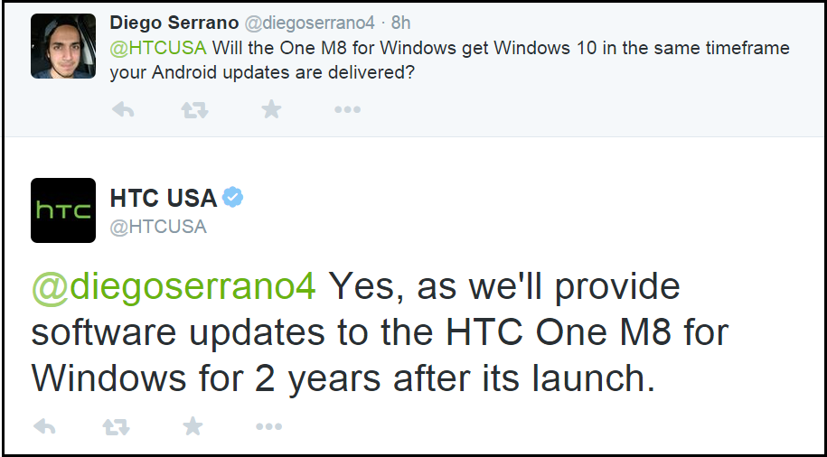 HTC committed to OS updates for the HTC One for Windows | Windows Central