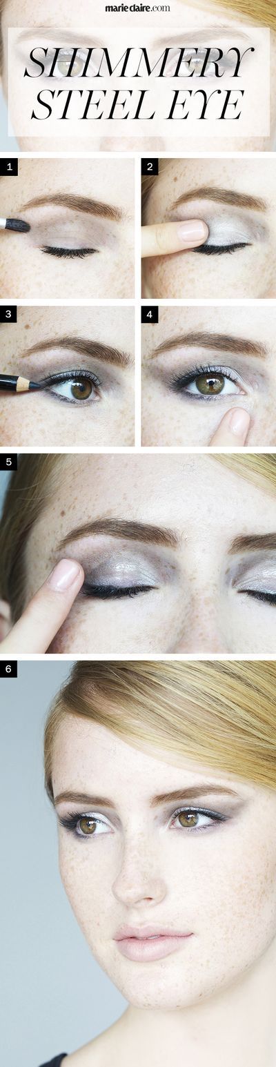 Makeup How-To: Shimmery Steel Eye | Marie Claire