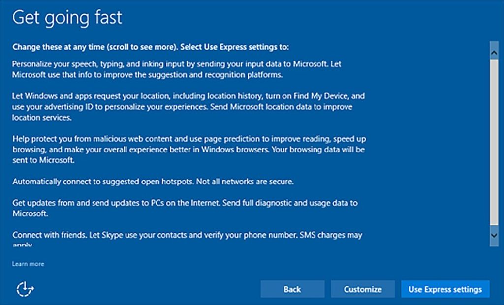 Express vs Custom: Which should you choose when setting up Windows 10 ...