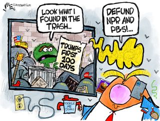 5 streetwise editorial cartoons about defunding PBS | The Week