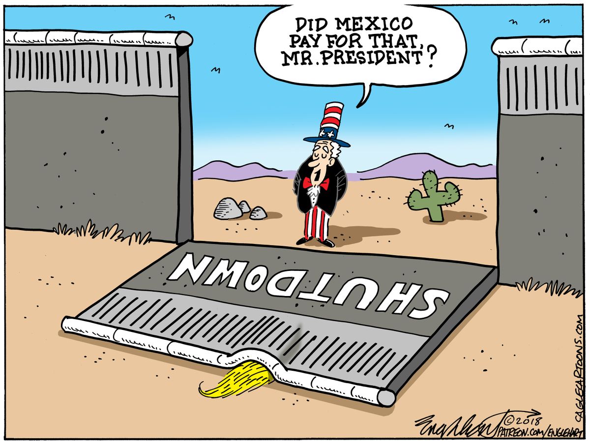 U.S. Trump Mexico border wall government shutdown Uncle Sam | The Week