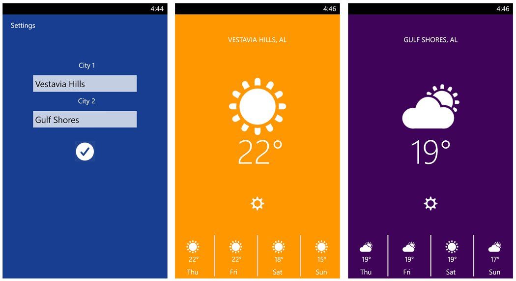 Just Weather for Windows Phone 8, keeping it simple rain or shine ...