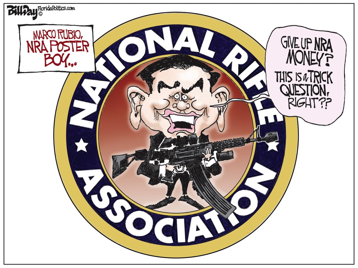 Political cartoon U.S. Marco Rubio town hall NRA gun violence | The Week