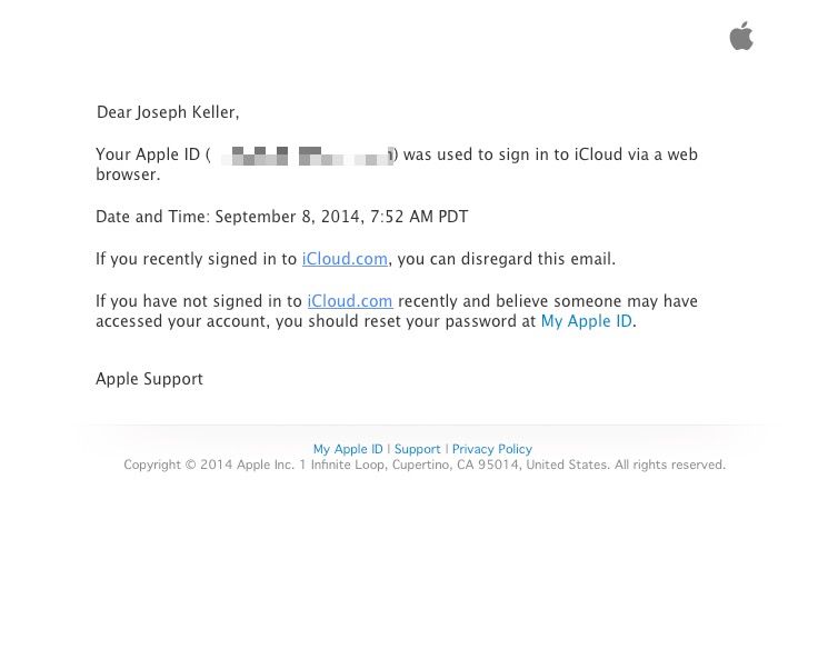 Apple sends email notifications when users sign into iCloud.com | iMore