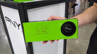 Jensen signs PNY RTX 4070 Super blower card at Computex — proves Nvidia ...