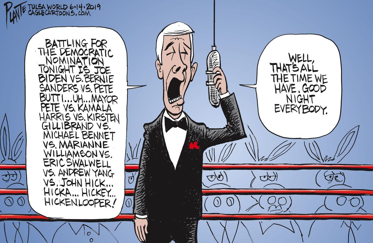 Political Cartoon U.S. 2020 Election Democratic Debate Presidential ...