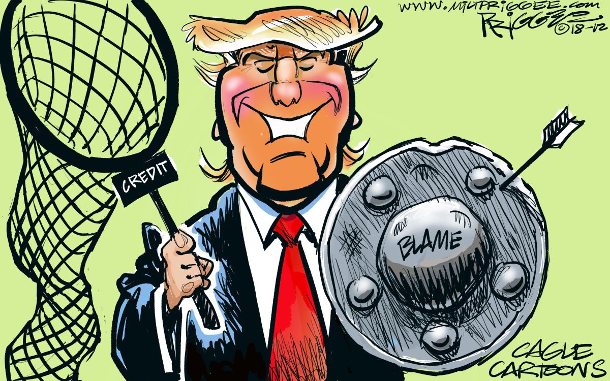 Political cartoon U.S. Trump accountability wall street | The Week