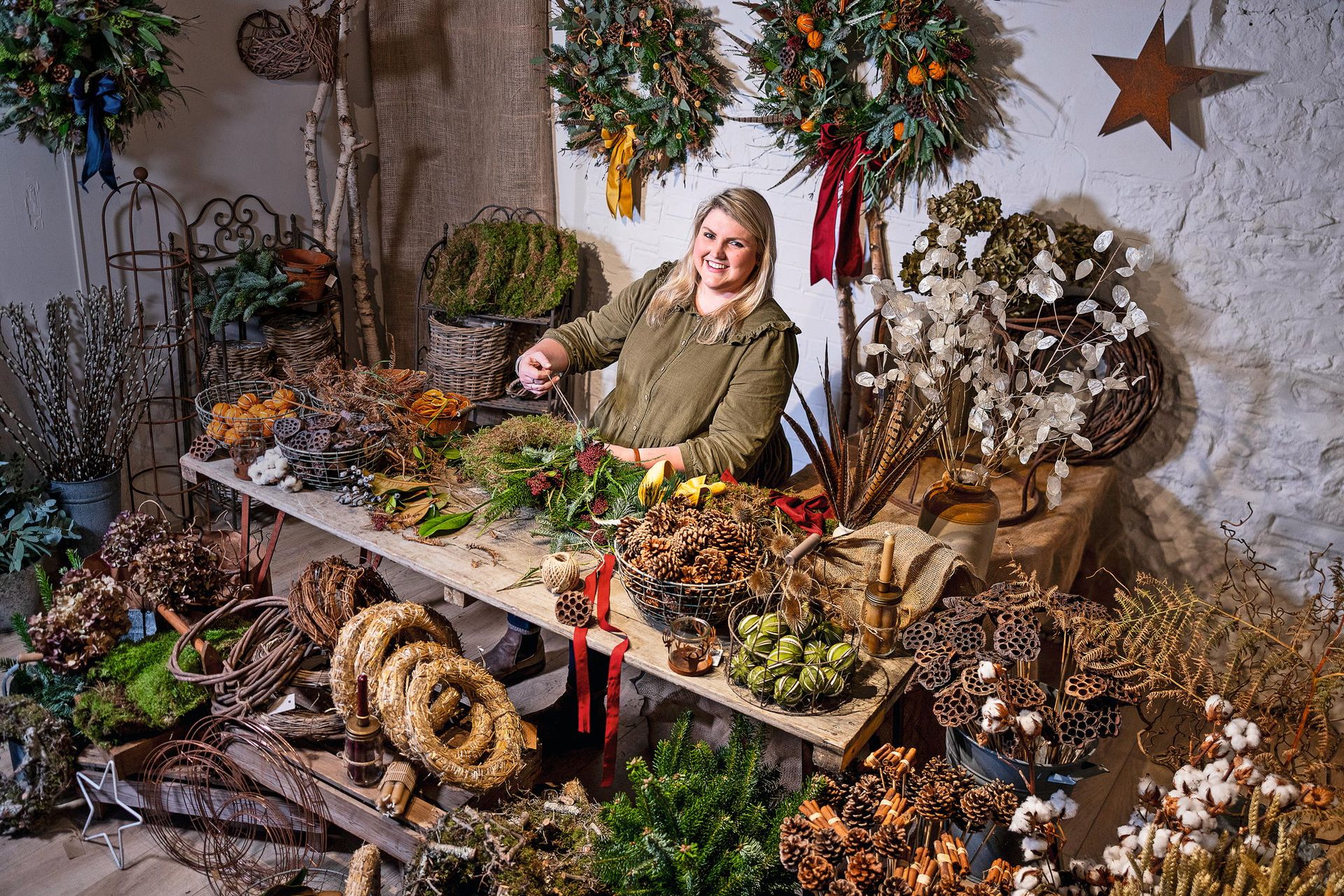 The Christmas wreath-maker: 'They sell quicker than we can make them ...