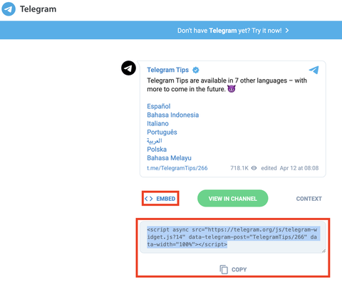 How to create Telegram widgets that you can share anywhere | Android ...