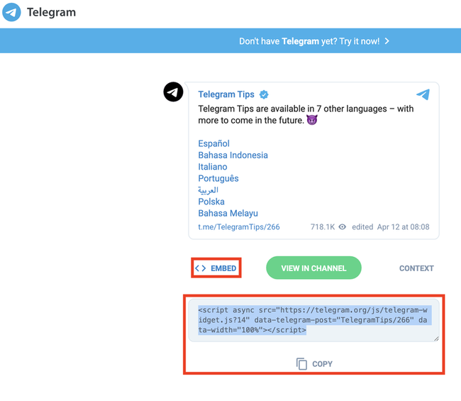How to create Telegram widgets that you can share anywhere | Android ...