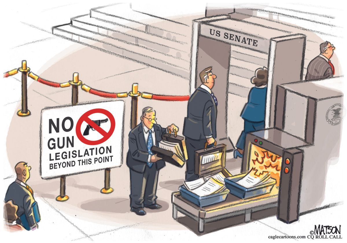Political Cartoon U.S. Senate Gun Control Legislation inaction | The Week