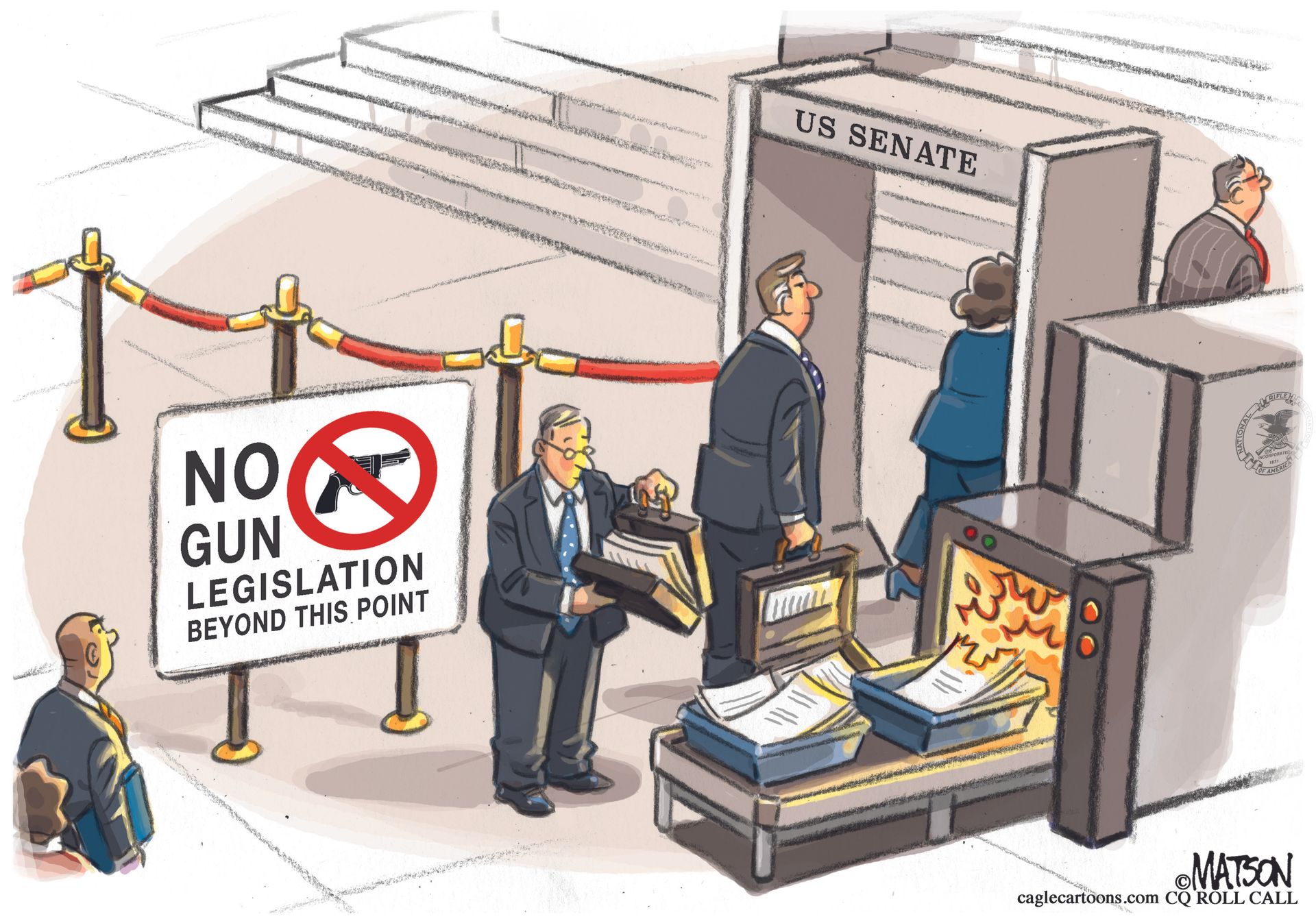 Political Cartoon U.S. Senate Gun Control Legislation inaction | The Week