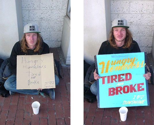 Typographic signs aim to help the homeless | Creative Bloq