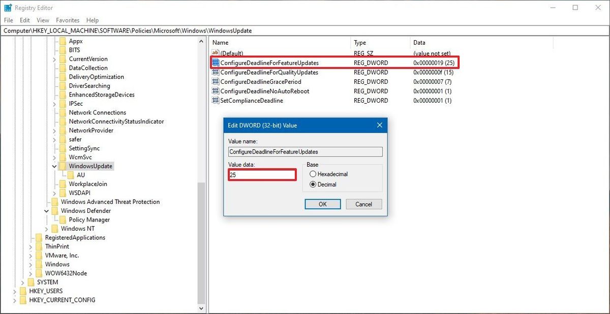How to specify deadlines for automatic updates and restarts on Windows ...